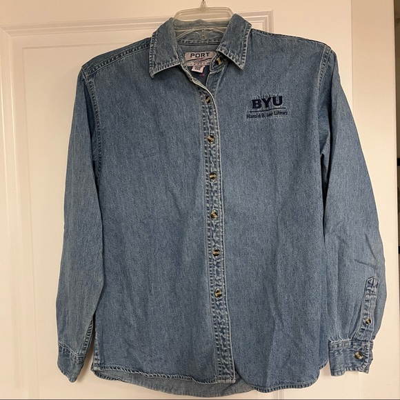 BYU | Tops | Vintage Byu Hbll Chambray Denim Shirt | Poshmark